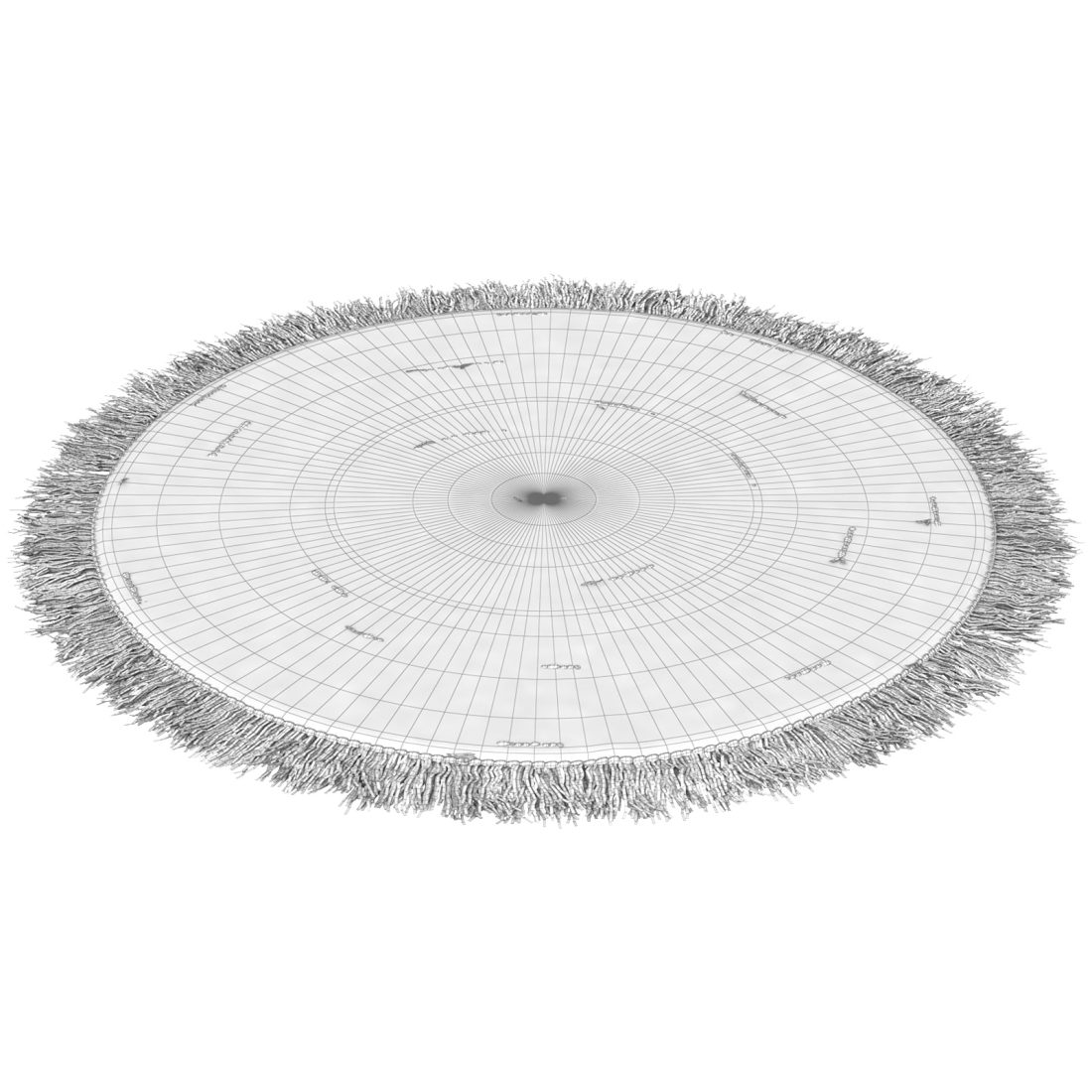 Hand Woven Rafia Jute Braided Rug Round Natural - 3D Model for VRay, Corona