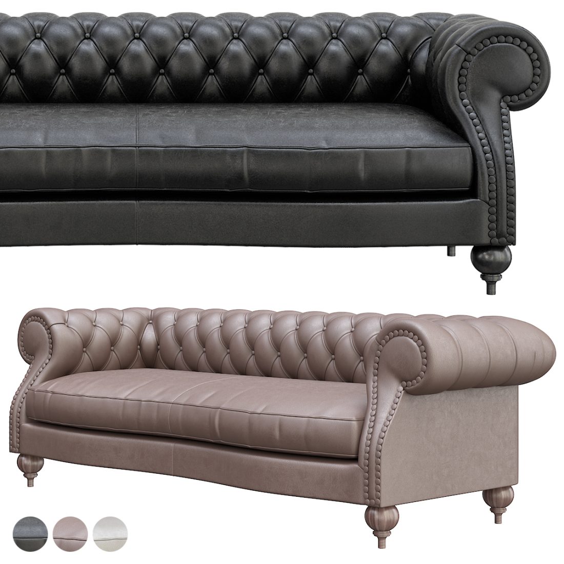 Baxter Diana Chester Sofa - 3D Model for VRay