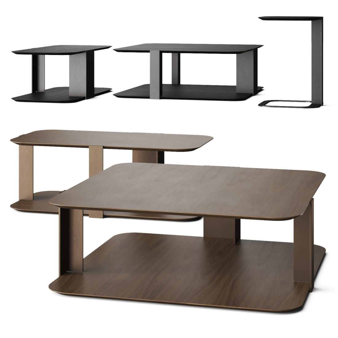 Bonaldo Paddle Coffee Tables - 3D Model for VRay, Corona