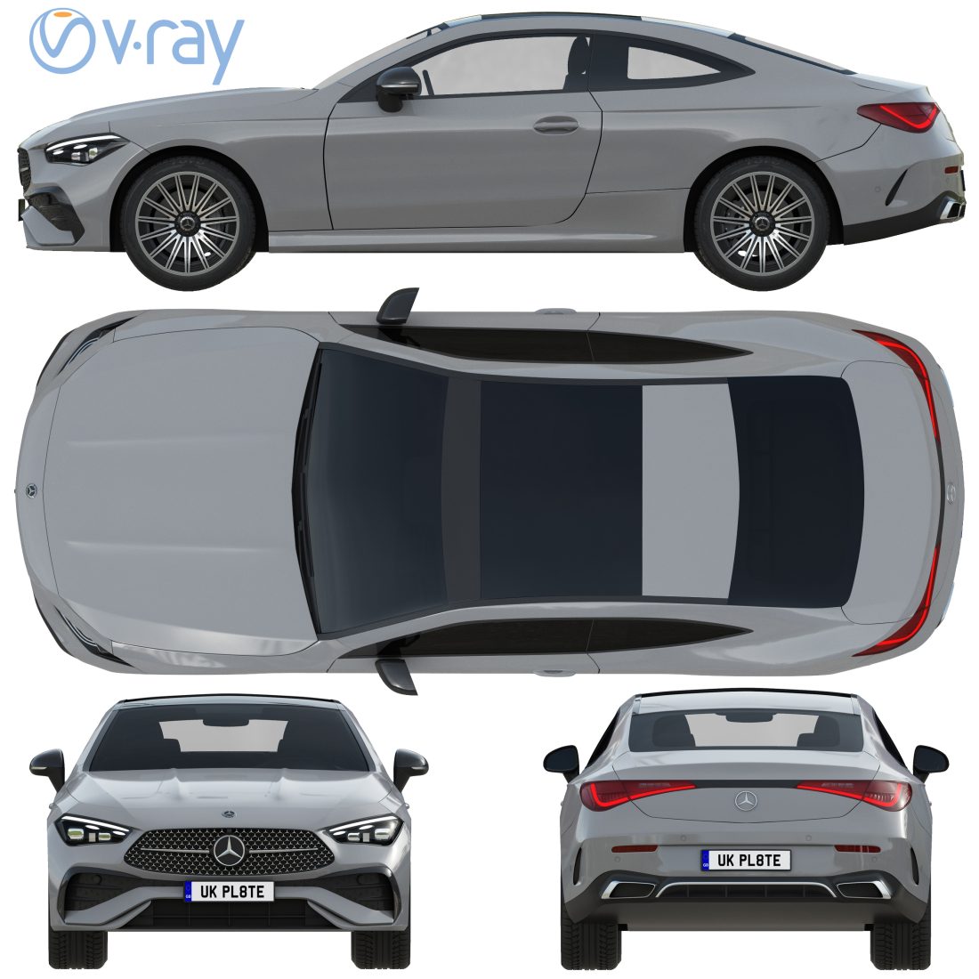 Mercedes-Benz CLE Coupe 3D Model for VRay | CGMood