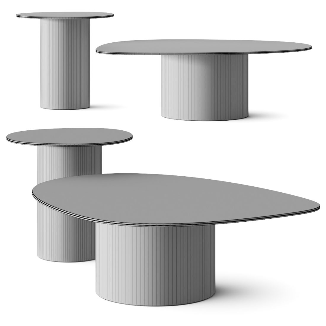 Calligaris Mushroom Marble Coffee Tables - 3D Model for VRay, Corona