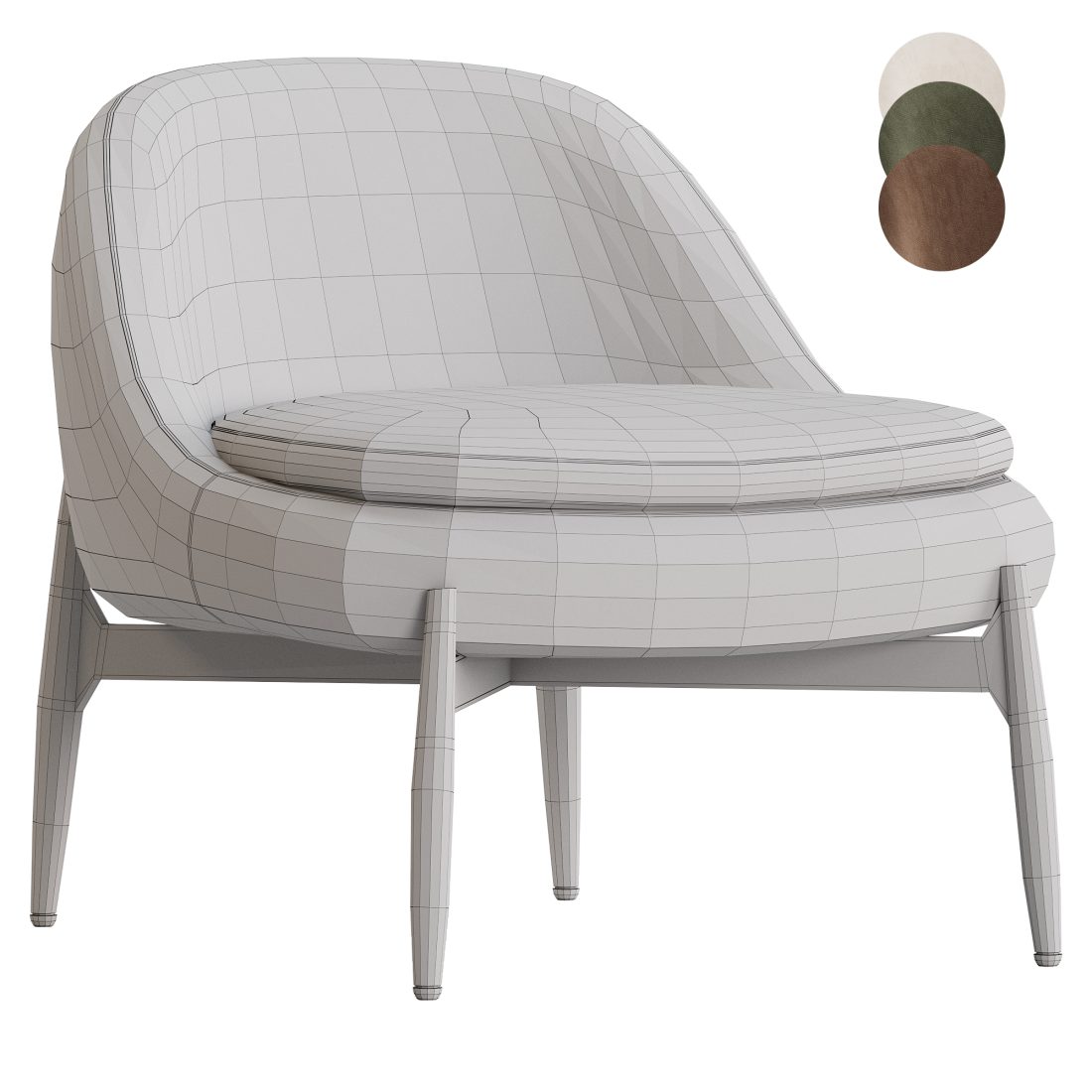 Minotti Sendai Easy Chair 3D Model for VRay, Corona | CGMood