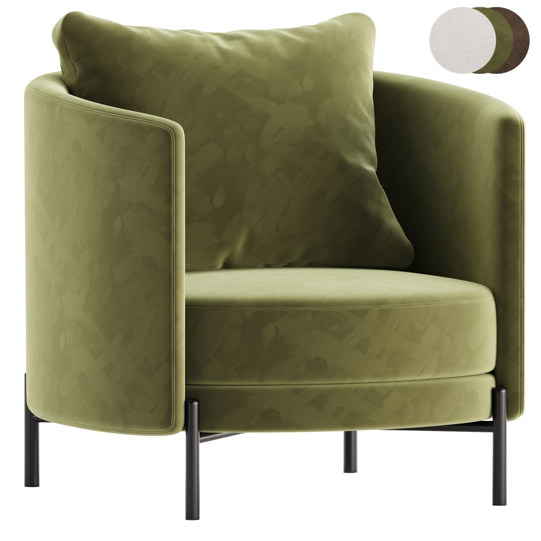 Fauteuil In Tweed, Arcus Design E. Gallina - 3D Model for VRay, Corona