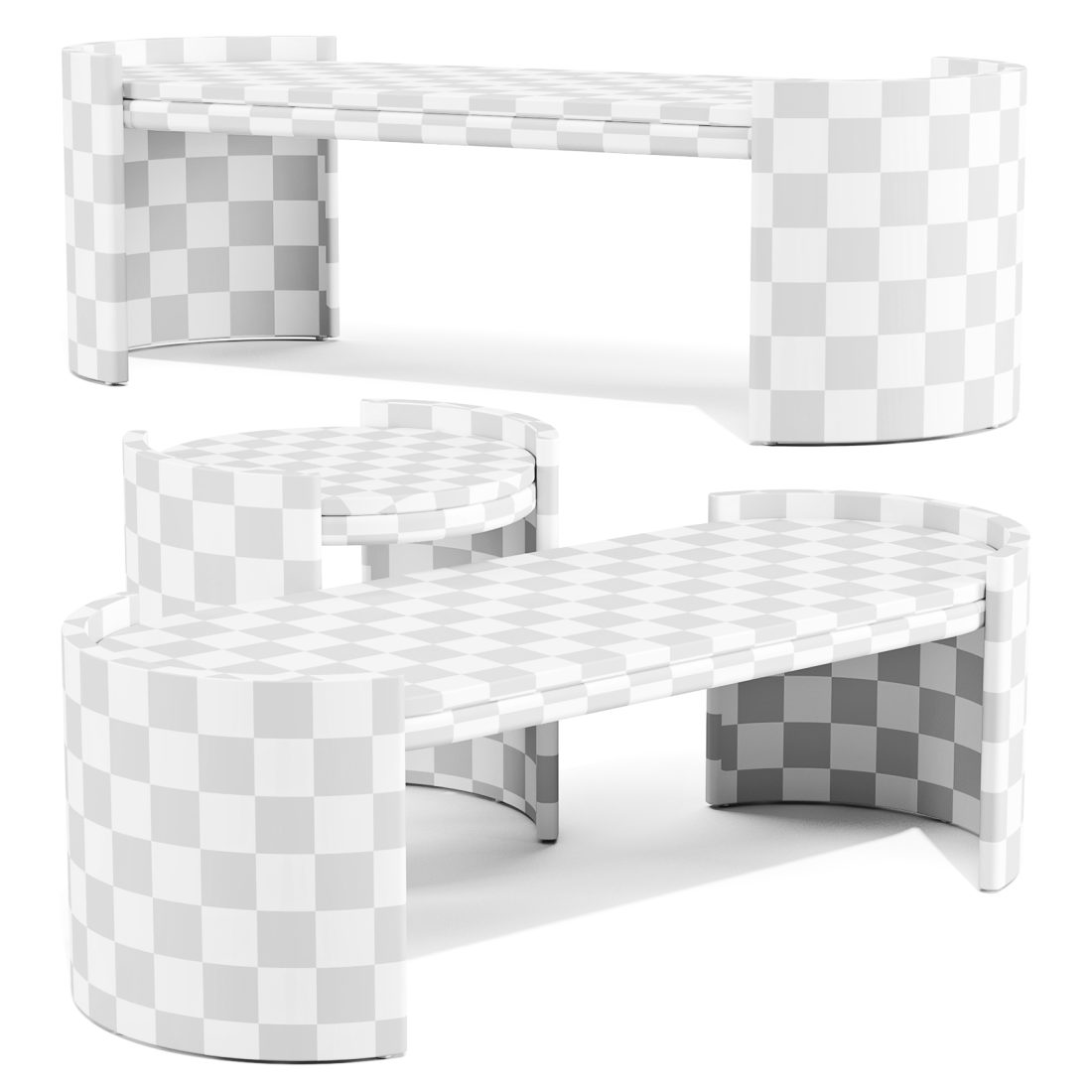Parla: Hug-m Wood - Coffee And Side Table - 3D Model for Corona