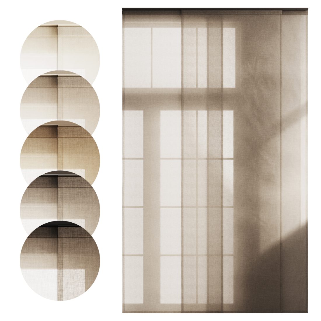 Linen Tulle Panel Blinds 3D Model for VRay, Corona | CGMood