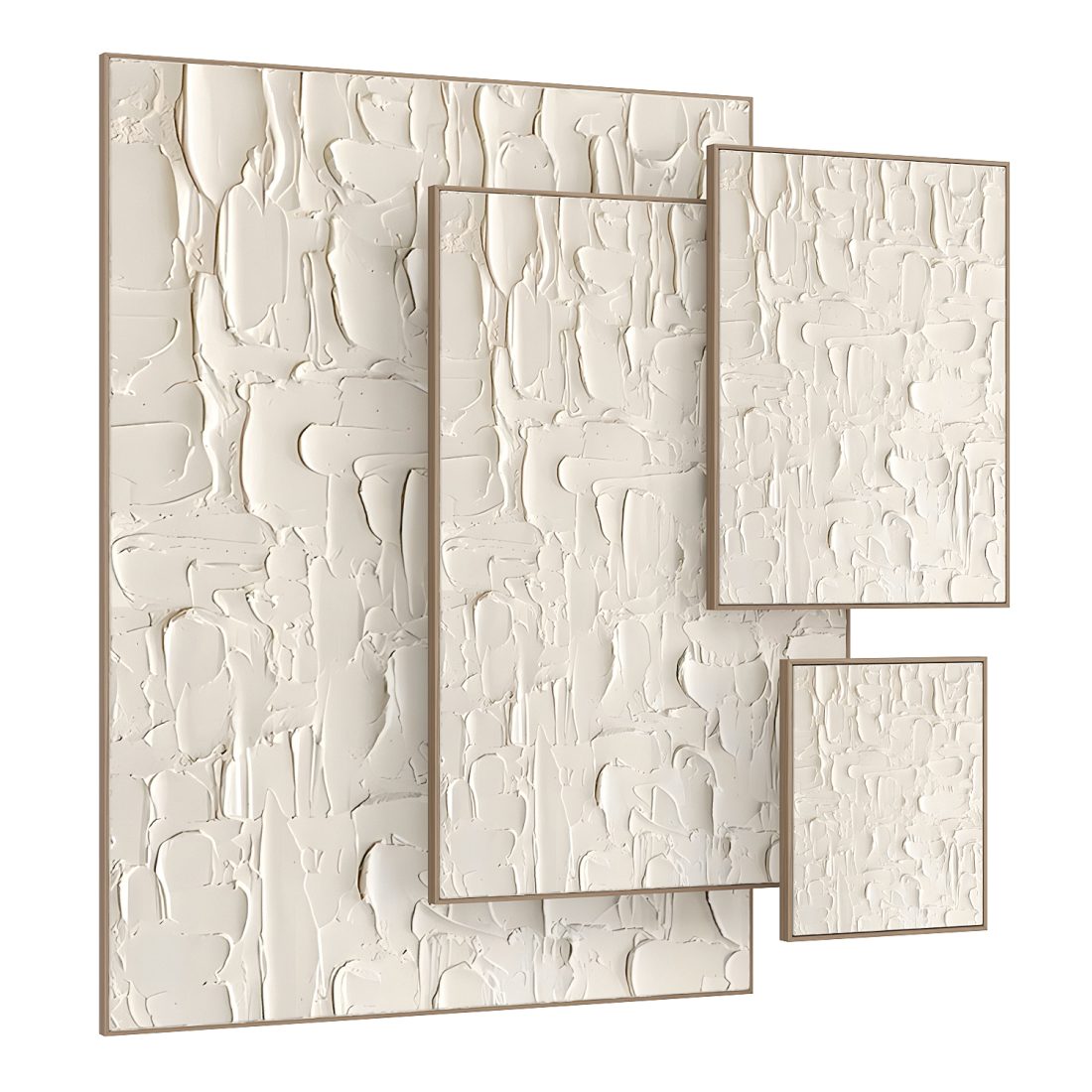 Beige 3d Wall Art - 3D Model for VRay, Corona