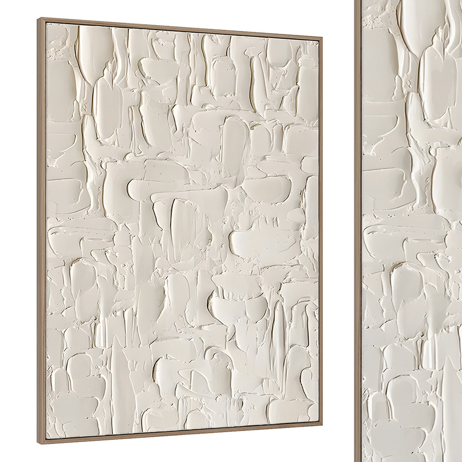 Beige 3d Wall Art - 3D Model for VRay, Corona