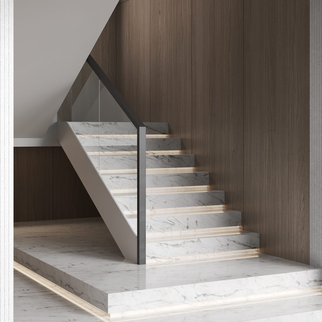 Marble Staircase 19 - 3D Model for FStorm, VRay, Corona