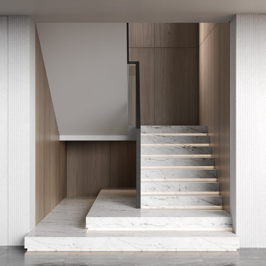 Marble Staircase 19 - 3D Model for FStorm, VRay, Corona