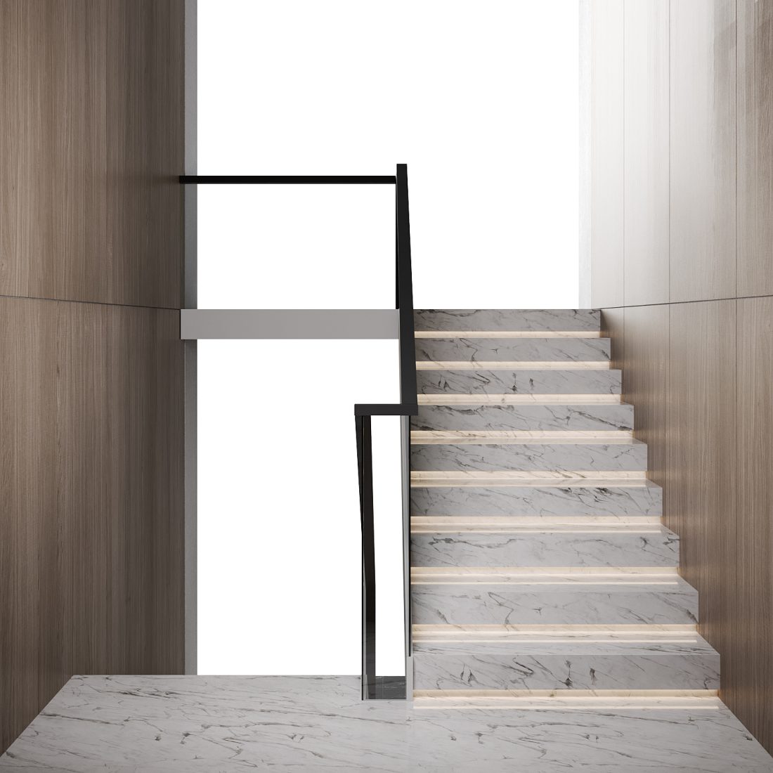 Marble Staircase 19 - 3D Model for FStorm, VRay, Corona