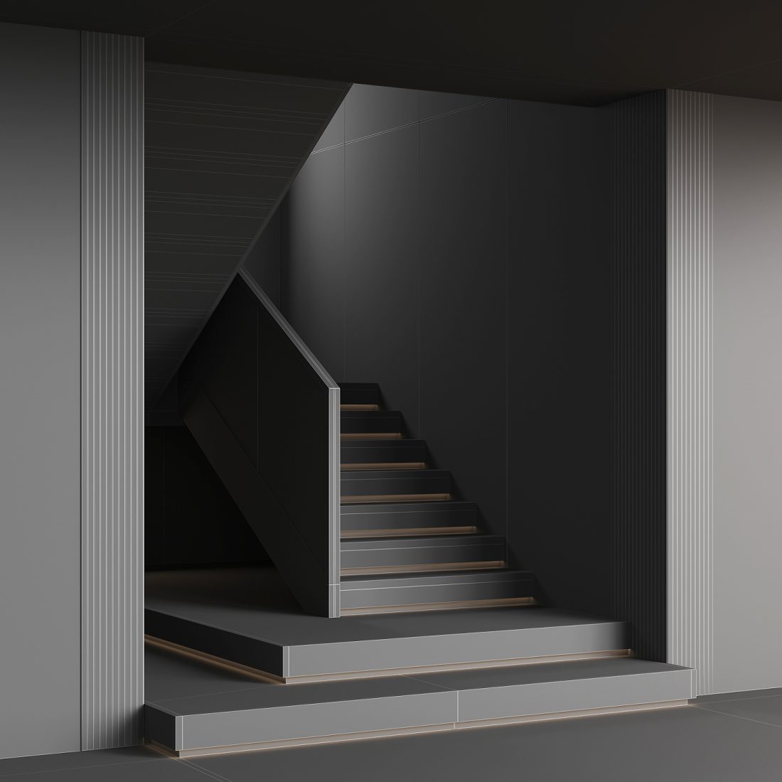 Marble Staircase 19 - 3D Model for FStorm, VRay, Corona