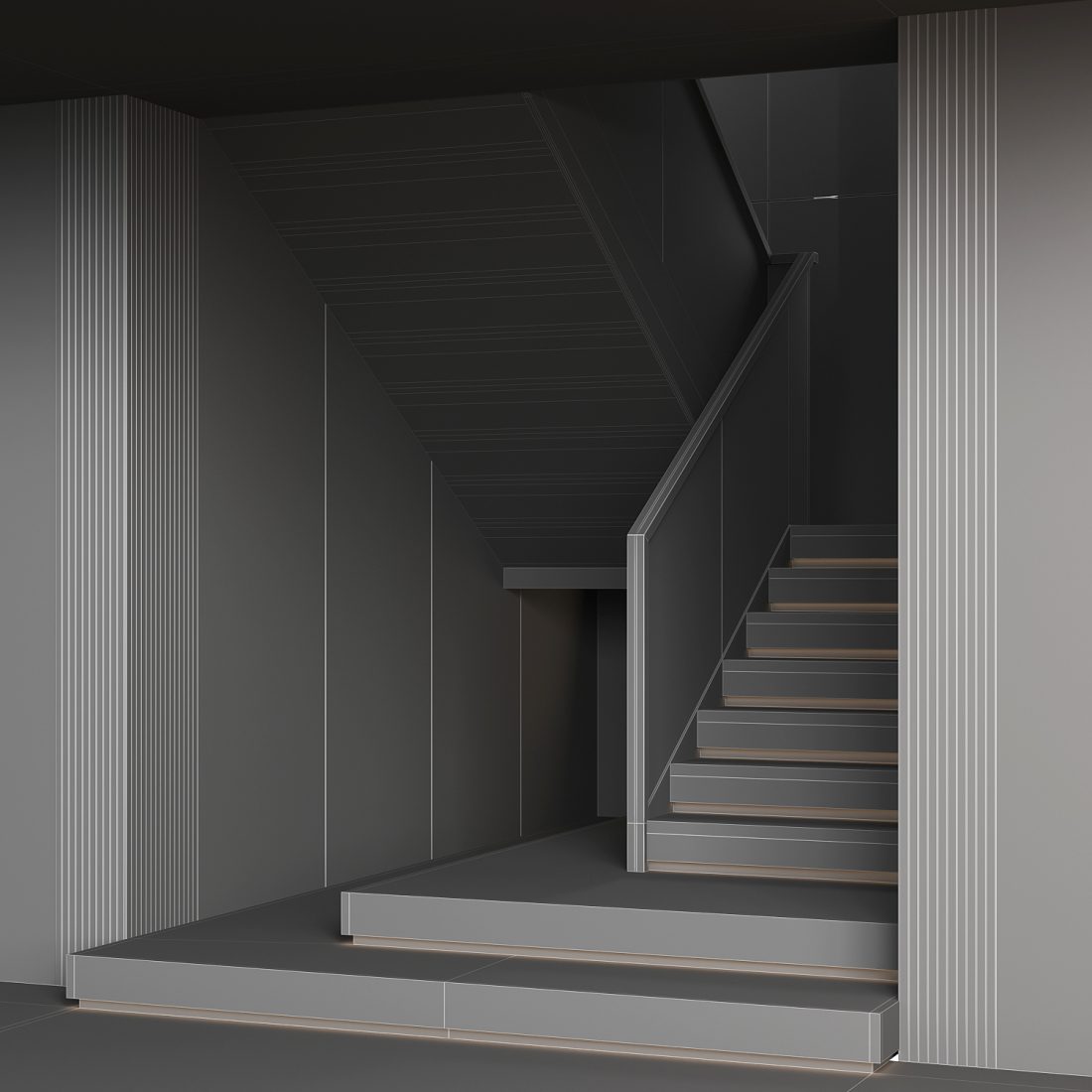 Marble Staircase 19 - 3D Model for FStorm, VRay, Corona