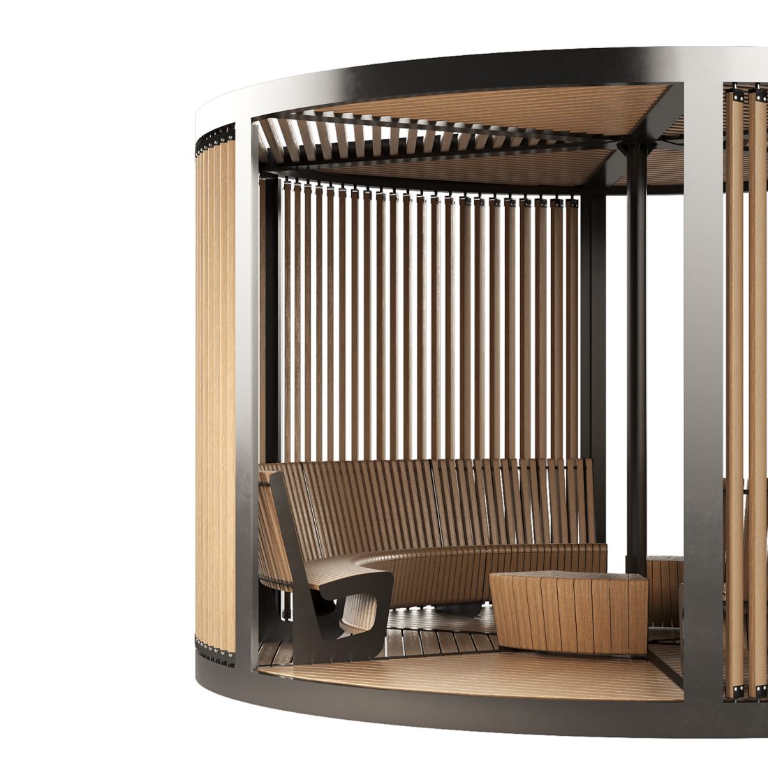 Set Of Round Gazebos - 3D Model for FStorm, VRay, Corona