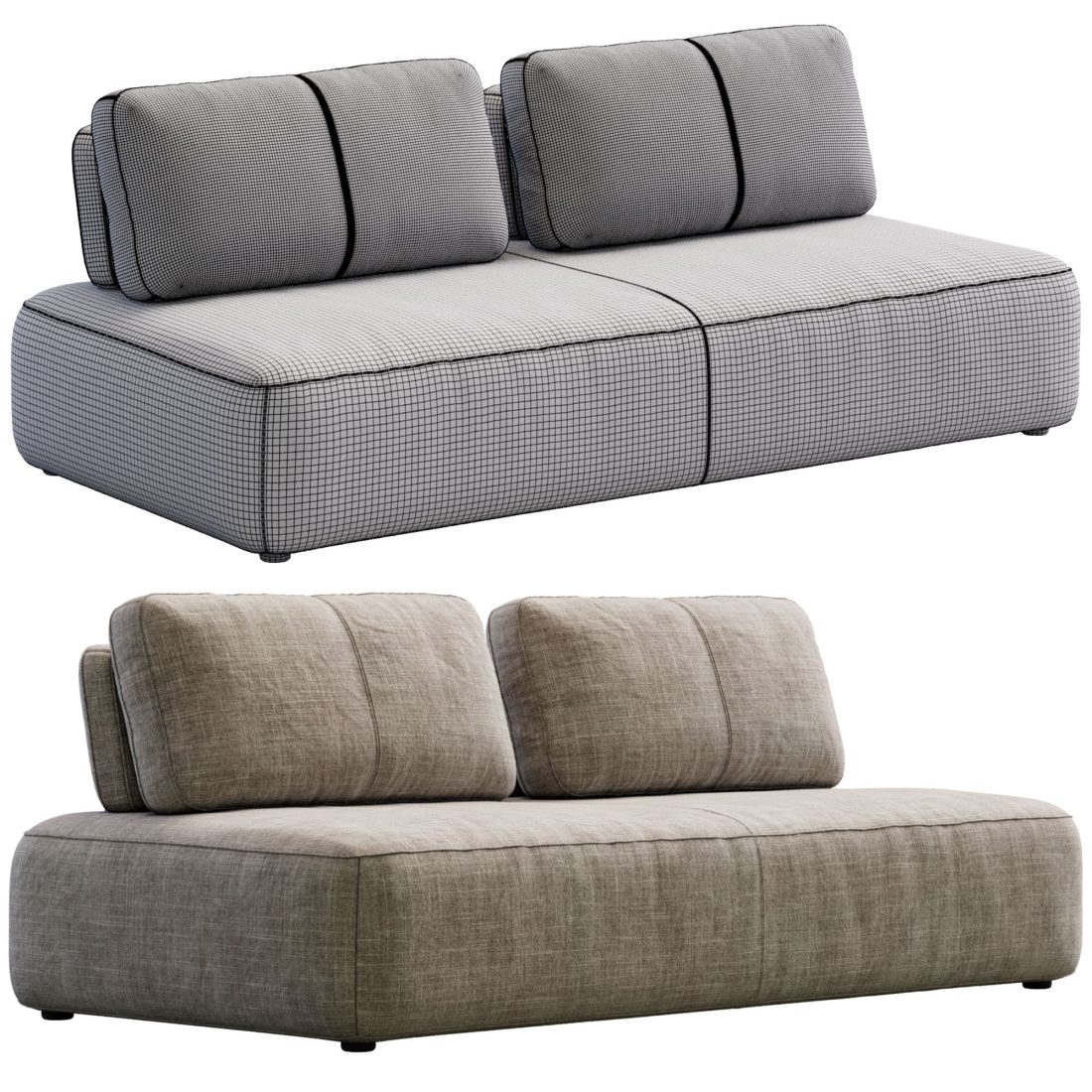 Sofa Puff By In Mood 3D Model for Corona | CGMood