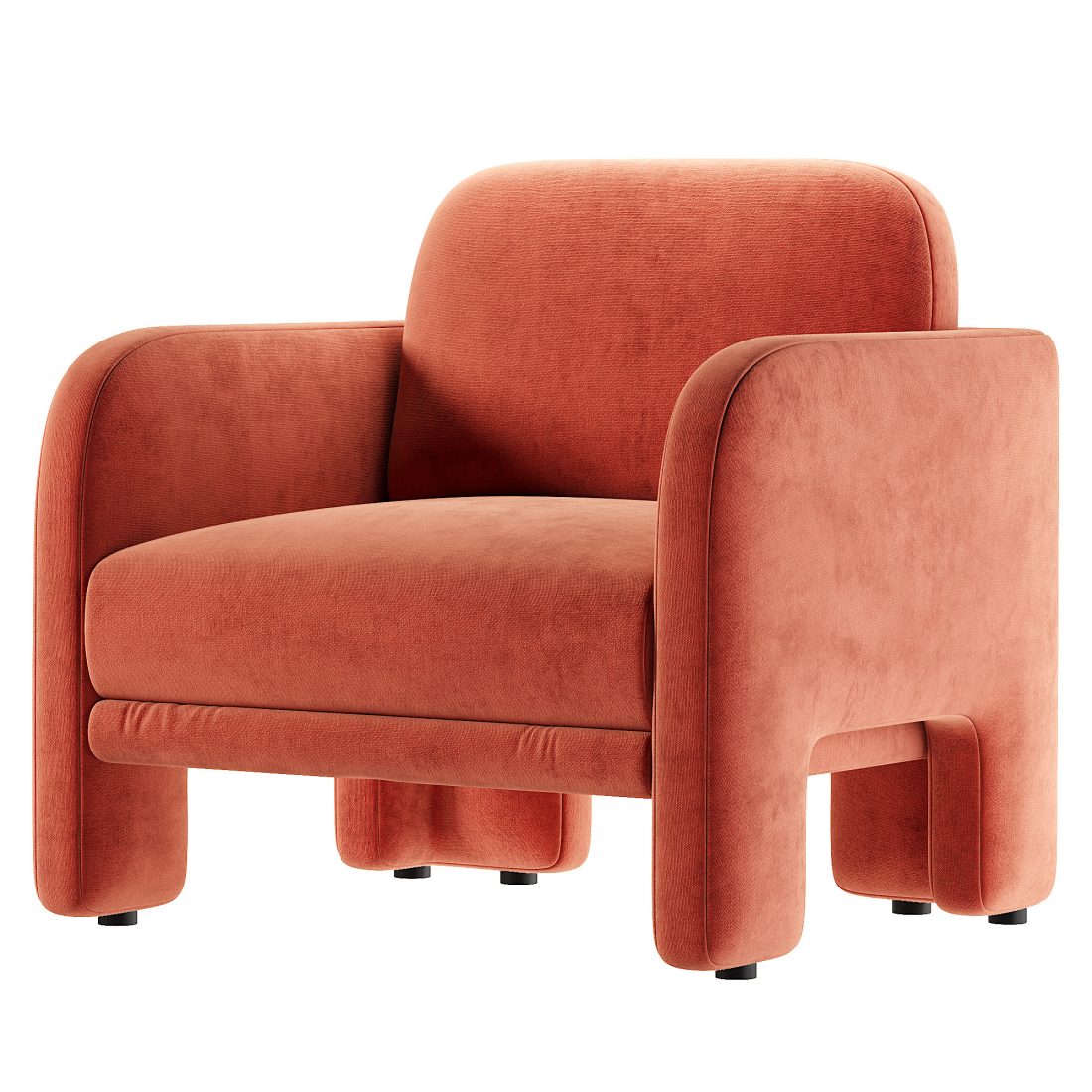 Velvet Lawson Chair - 3D Model for Corona