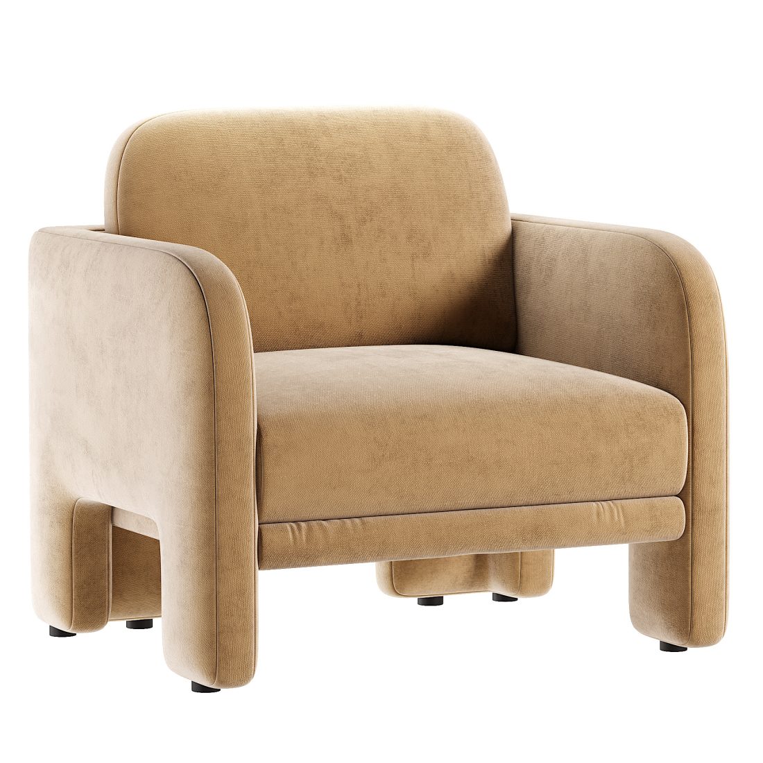 Velvet Lawson Chair - 3D Model for Corona