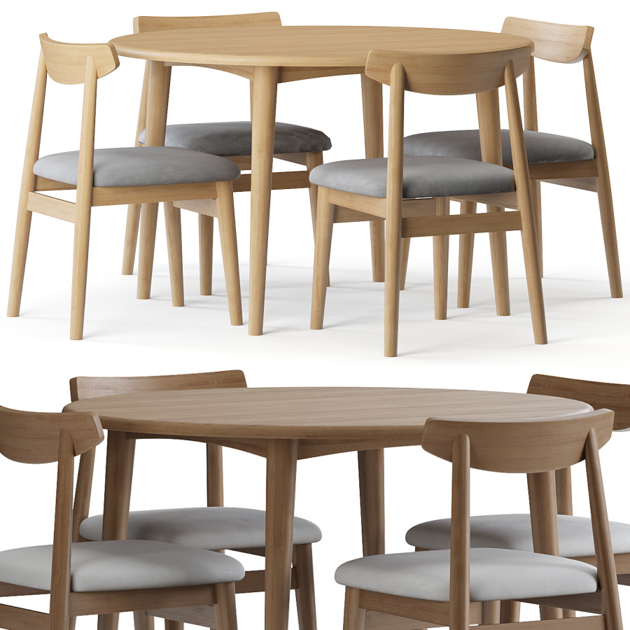 Nordic Dining Set 3D Model for Corona | CGMood