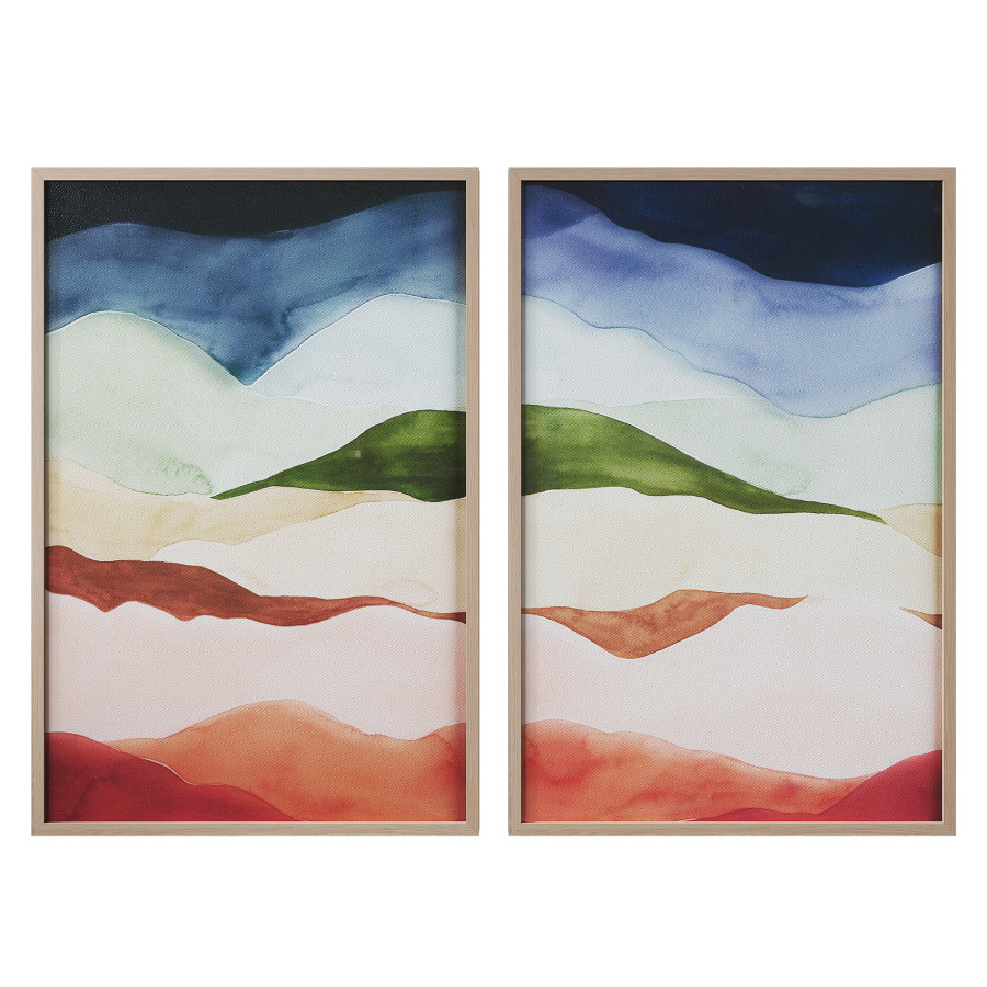 Diptych Framed Glass Wall Art - 3D Model for VRay, Corona