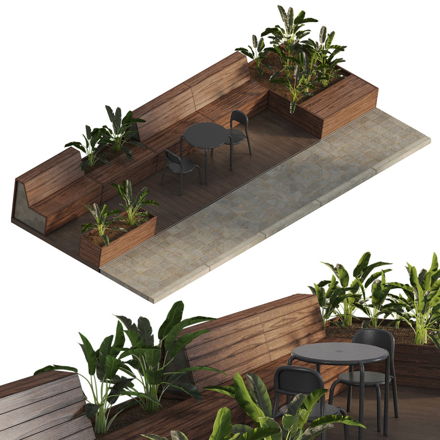 Parklet 2 3D Model for Corona | CGMood