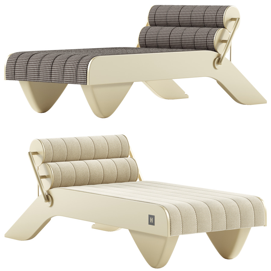 Tropez Daybed Sunset Stripes - 3D Model for Corona
