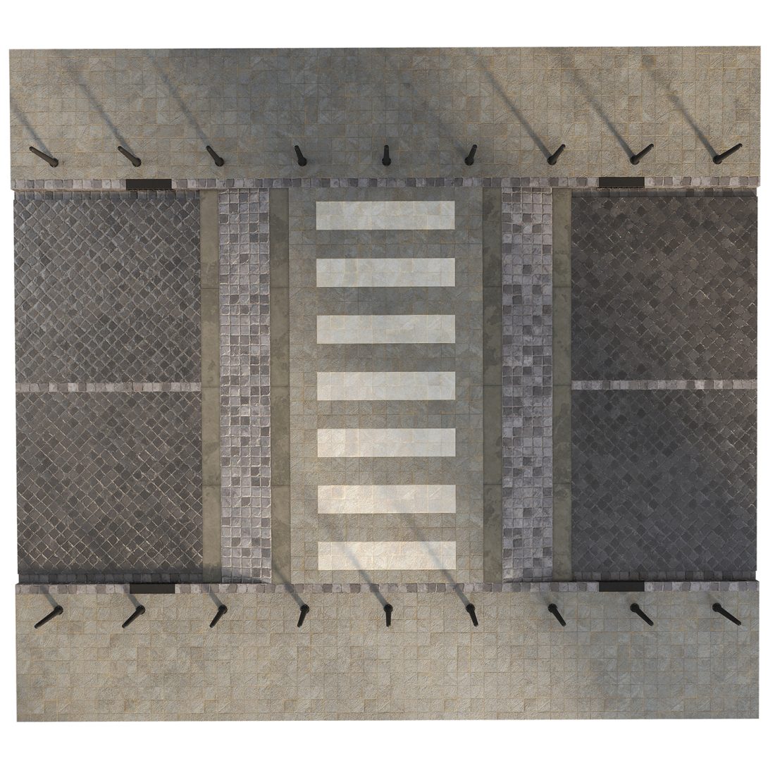 Street With Pedestrian Crossing 3D Model for Corona | CGMood