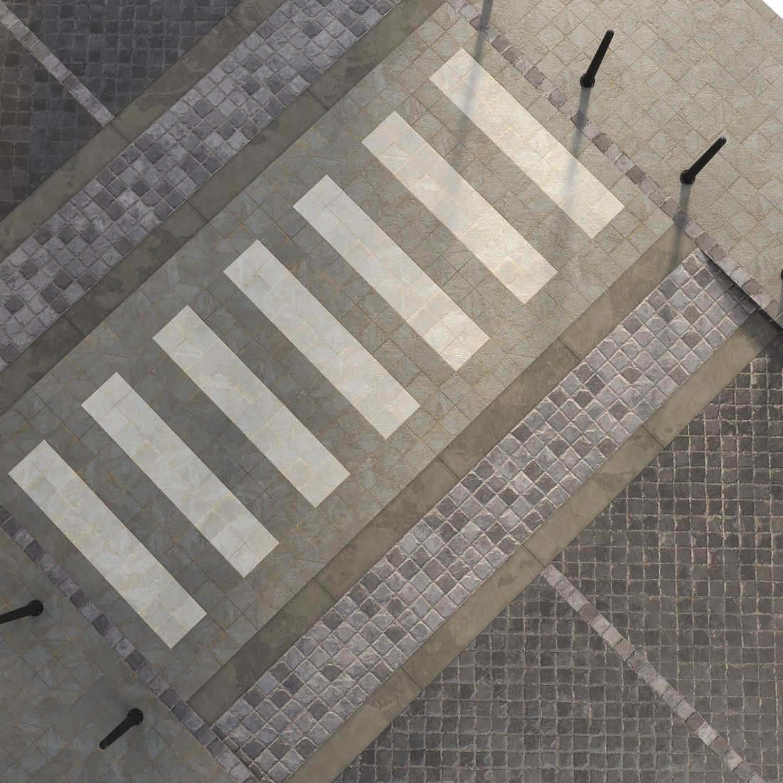 Street With Pedestrian Crossing 3D Model for Corona | CGMood