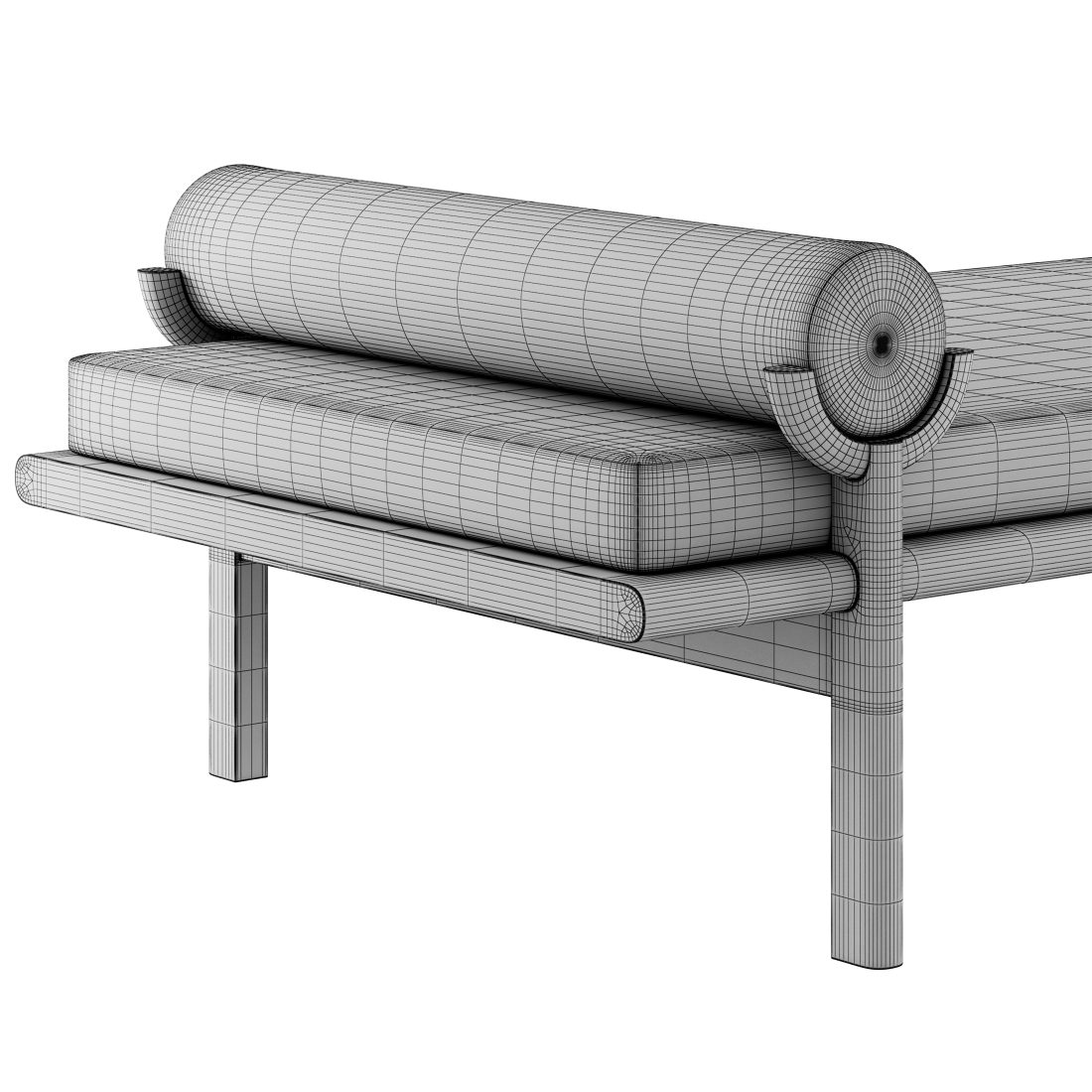 Walnut Crescent Lounge By Vonnegut Kraft - 3D Model for VRay