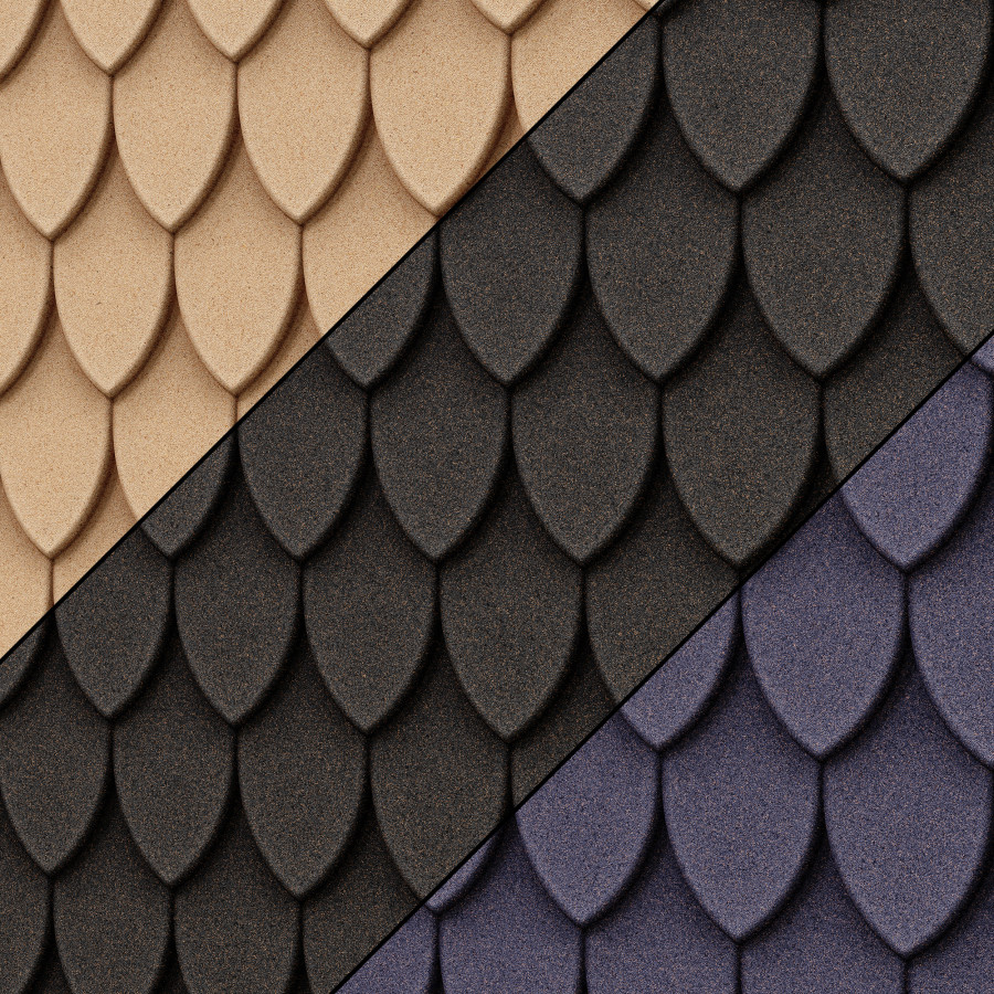 Saga Round Tile 03 (seamless) - 3D Model for VRay