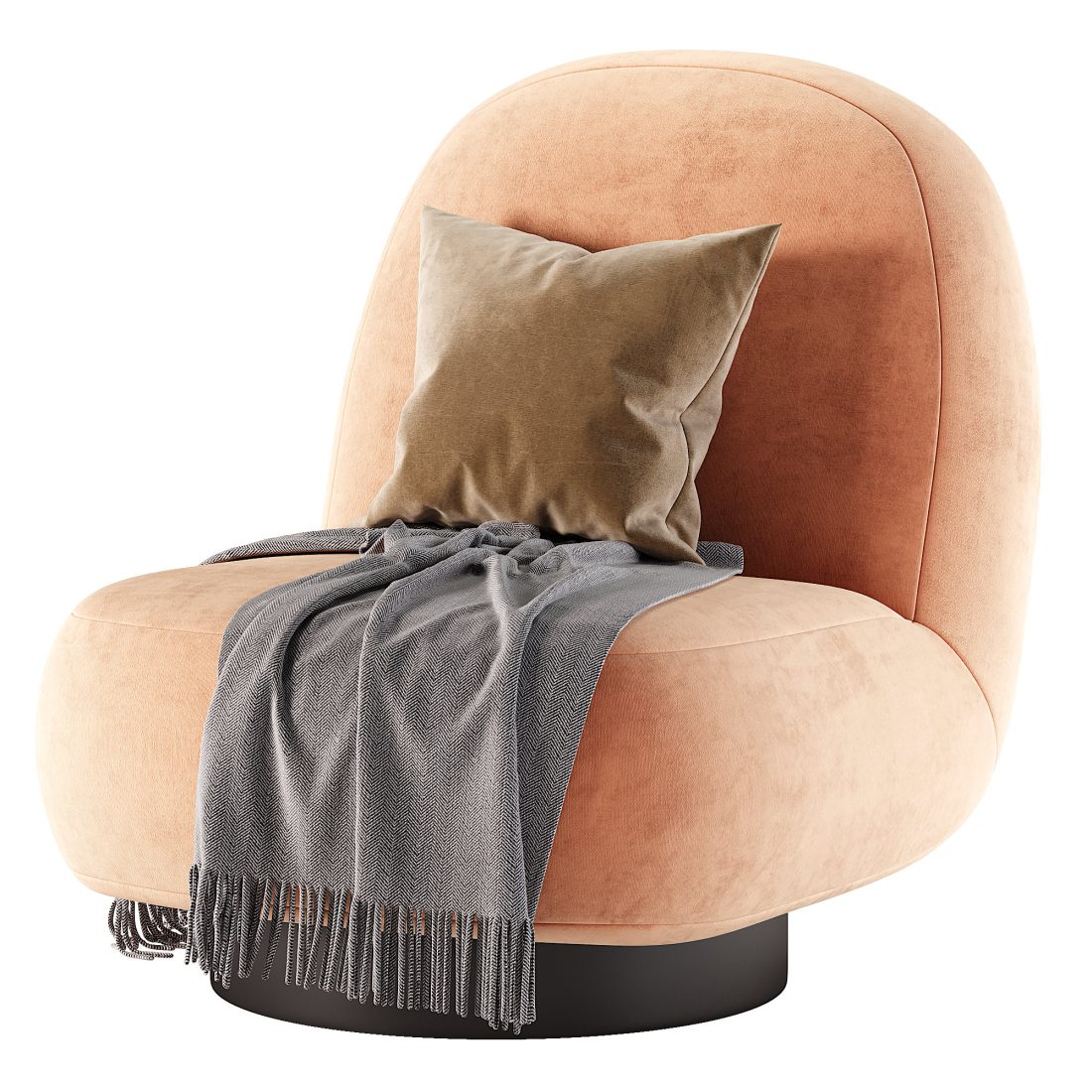Round Modern Lounge Chair - 3D Model for Corona