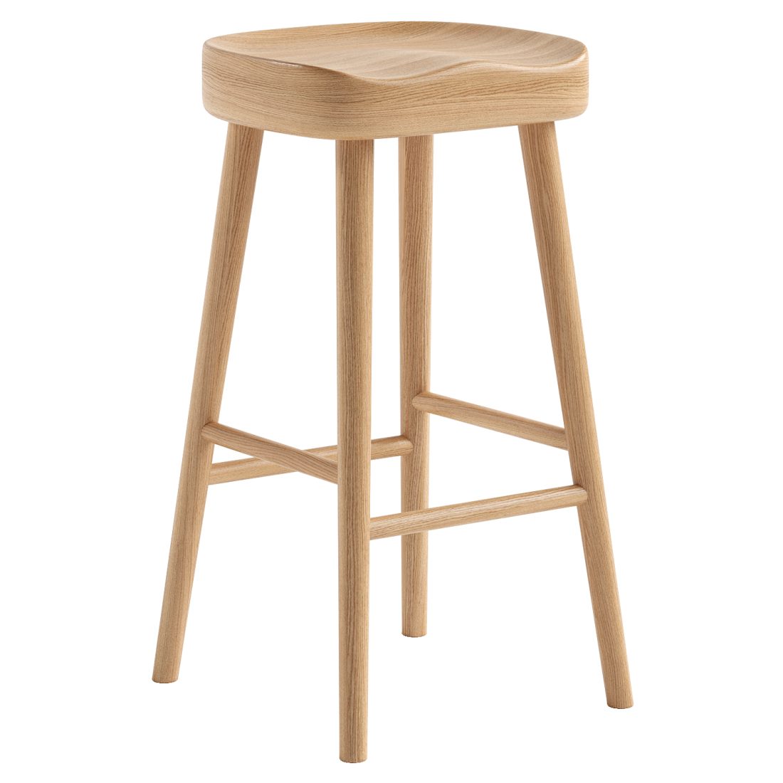 Mengwi Mango Wood Bar Stool & Weathered Oak Stool - 3D Model for Corona