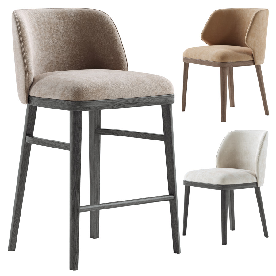Lum Barstool & Lum Chair 3D Model for Corona | CGMood
