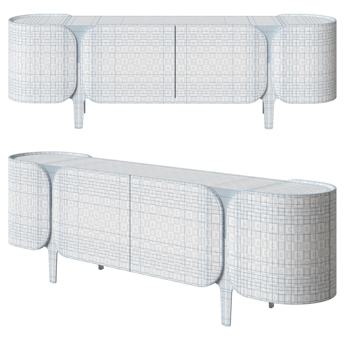 Enne Boji Sideboard - 3D Model for VRay, Corona