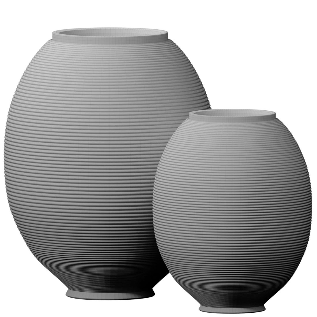 Decorative Fluted Ceramic Floor High Vase Modern 3D Model for VRay ...