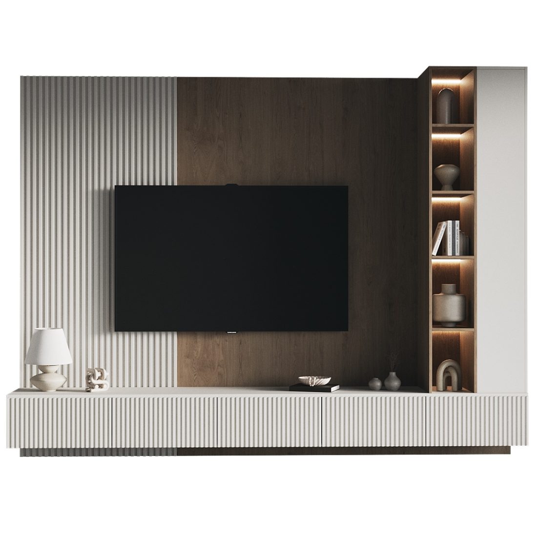 Tv Wall Set 071 - 3D Model for Corona
