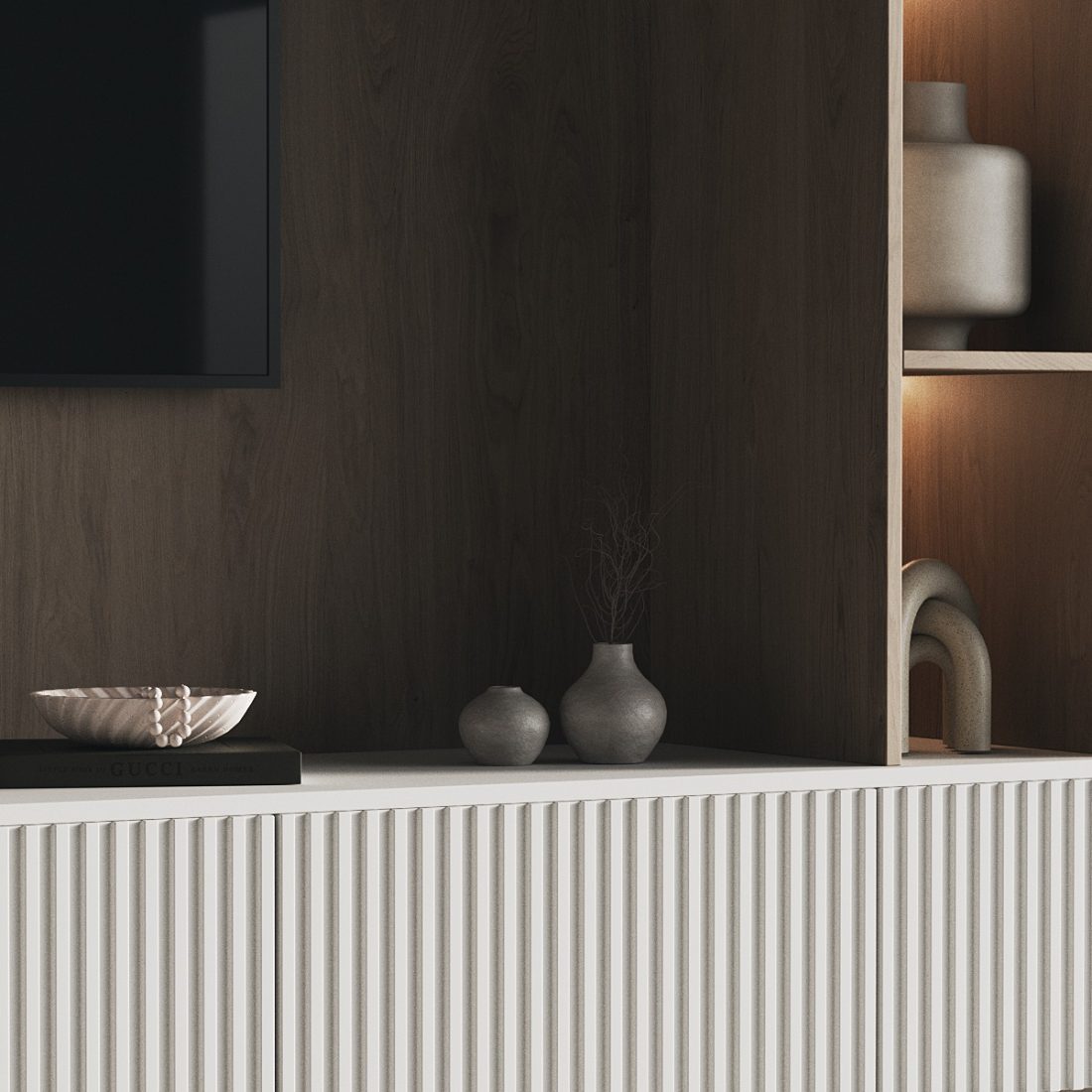 Tv Wall Set 071 - 3D Model for Corona