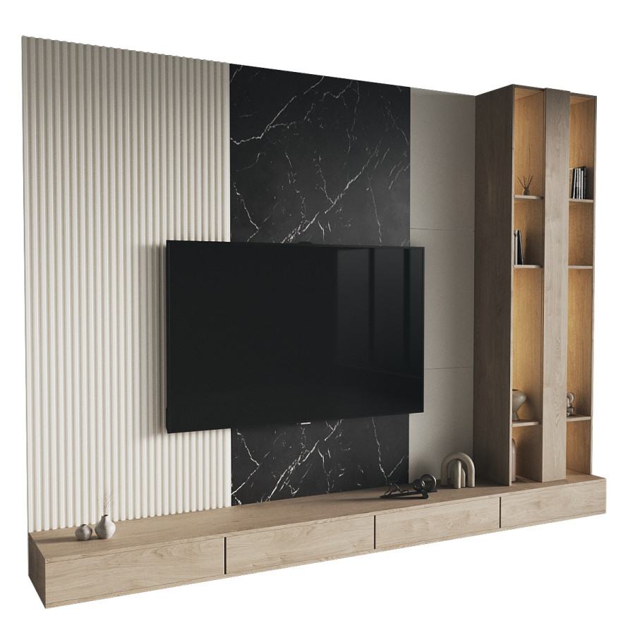 Tv Wall Set 073 - 3D Model for Corona