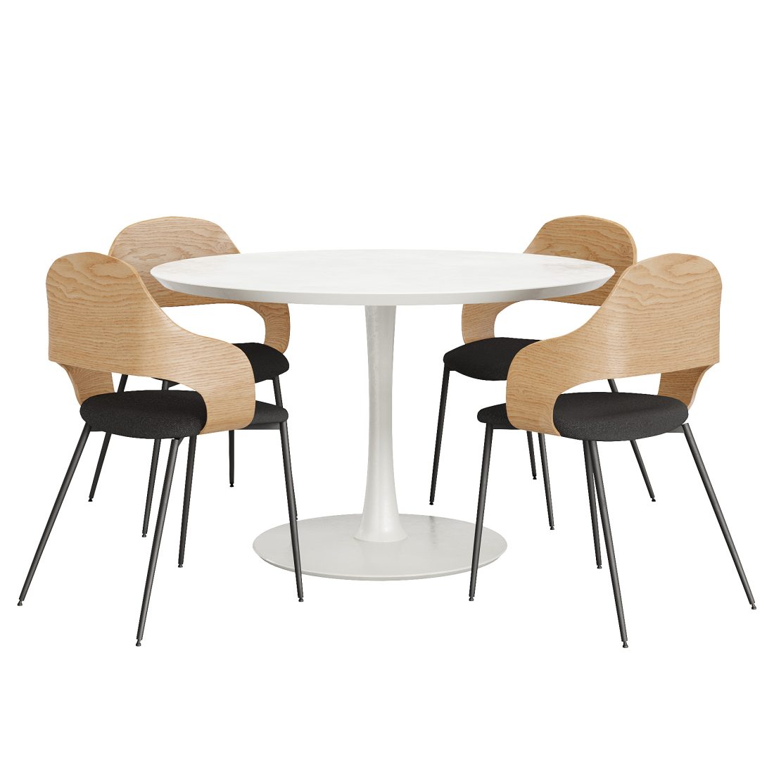Dining Chair & Table Hvidovre Set 001 - 3D Model for VRay, Corona