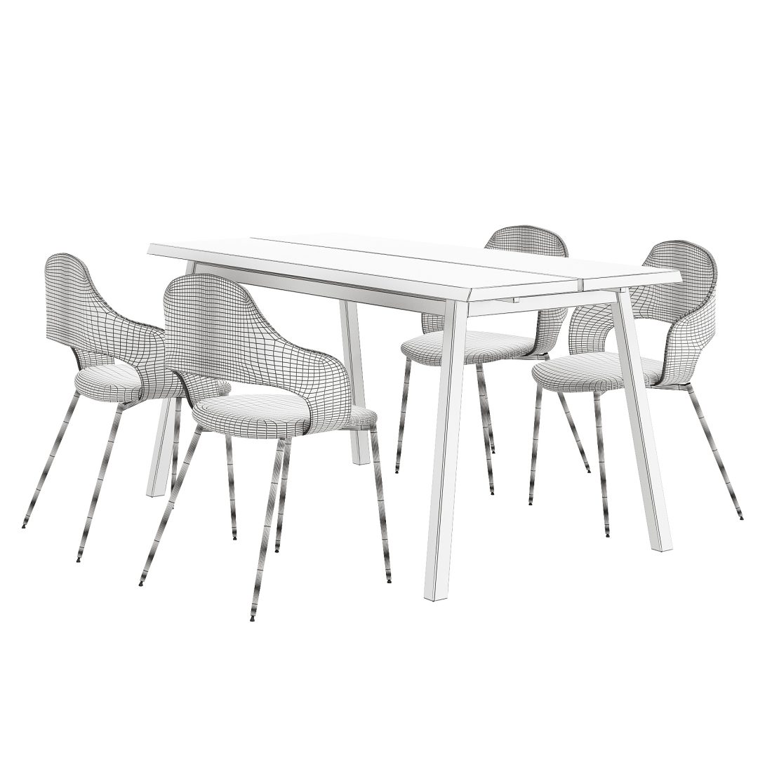 Dining Chair & Table Hvidovre Set 002 3D Model for VRay, Corona | CGMood