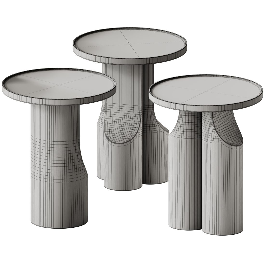 Am Pm Stigido Round Side Tables Set 3 - 3D Model for Corona