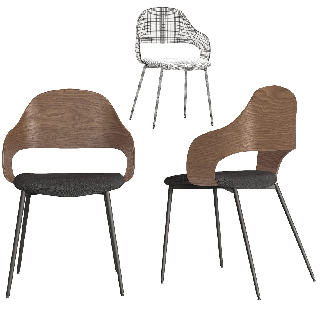 Dining Chair Hvidovre 002 - 3D Model for VRay