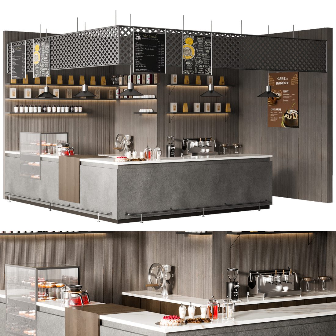 Cafe Bar No23 3D Model for VRay, Corona | CGMood