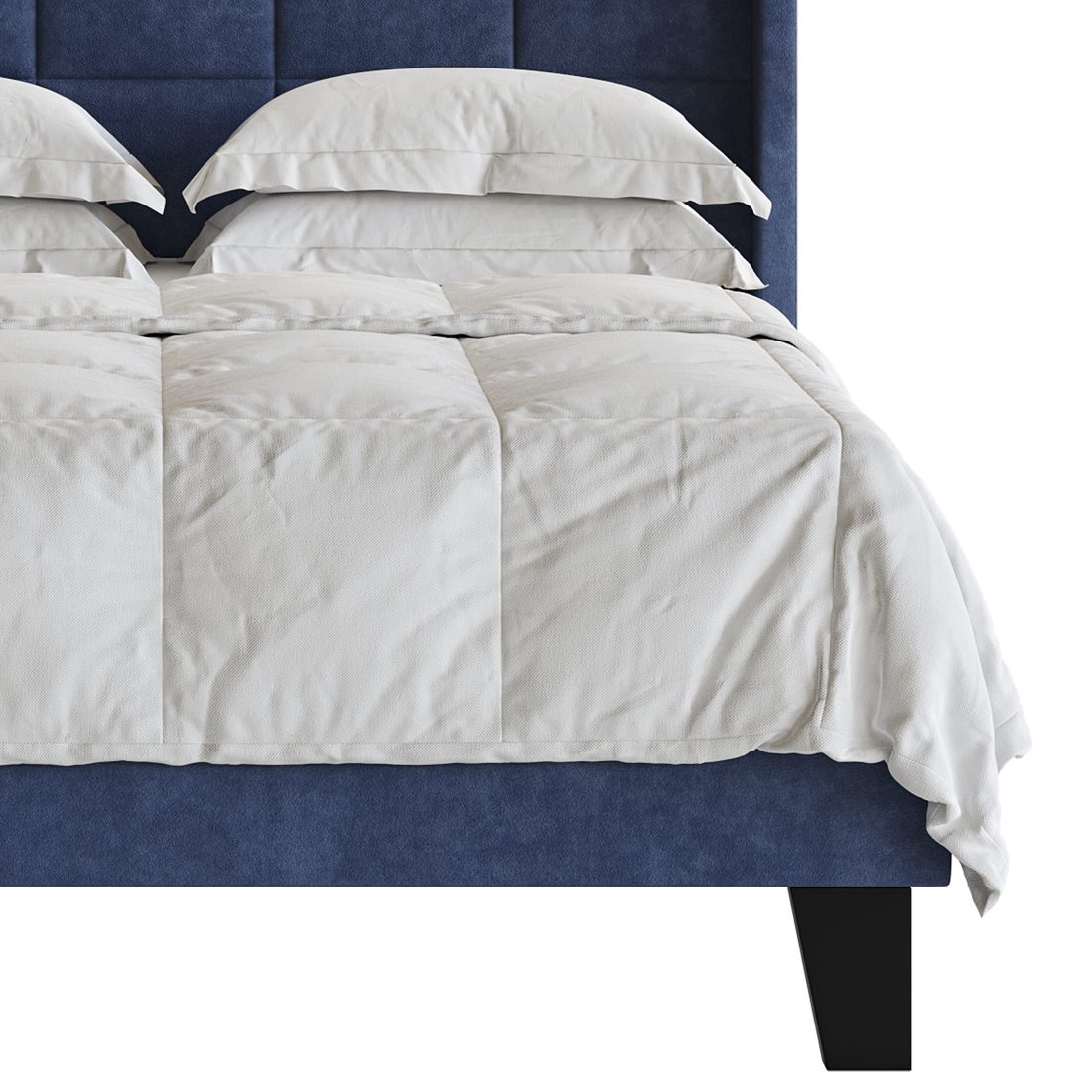 Padded Adult Double Bed - 3D Model for Corona