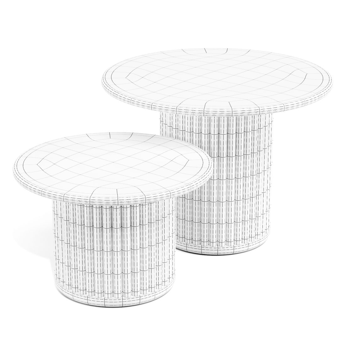 Tribu: Otto - Coffee And Side Tables Set 02 3D Model for Corona | CGMood
