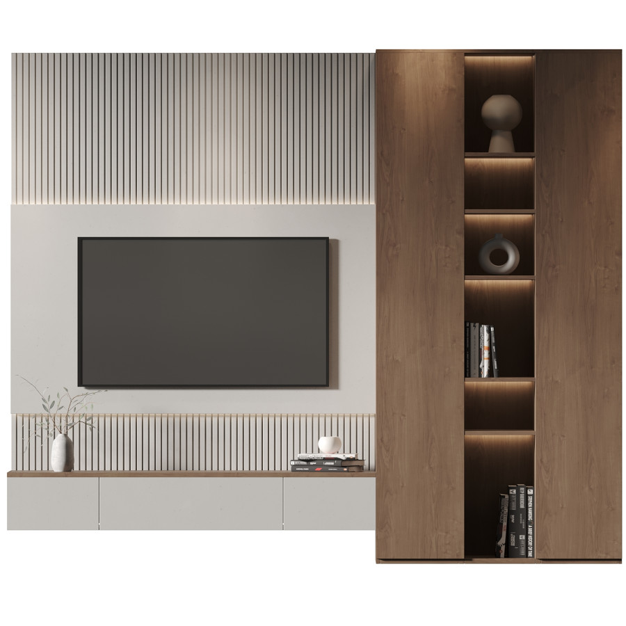 Tv Wall Set 042 - 3D Model for Corona