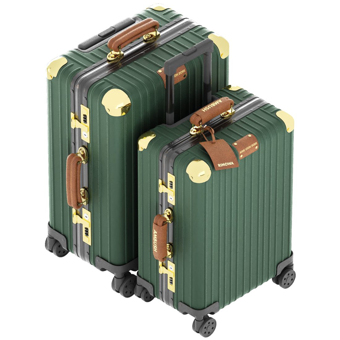 Rimowa Green Suitcase - 3D Model for VRay, Corona