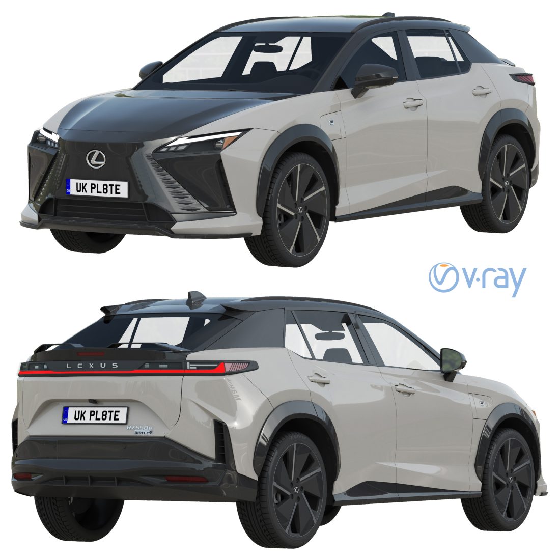Lexus RZ 550e F-sport 2026 - 3D Model for VRay