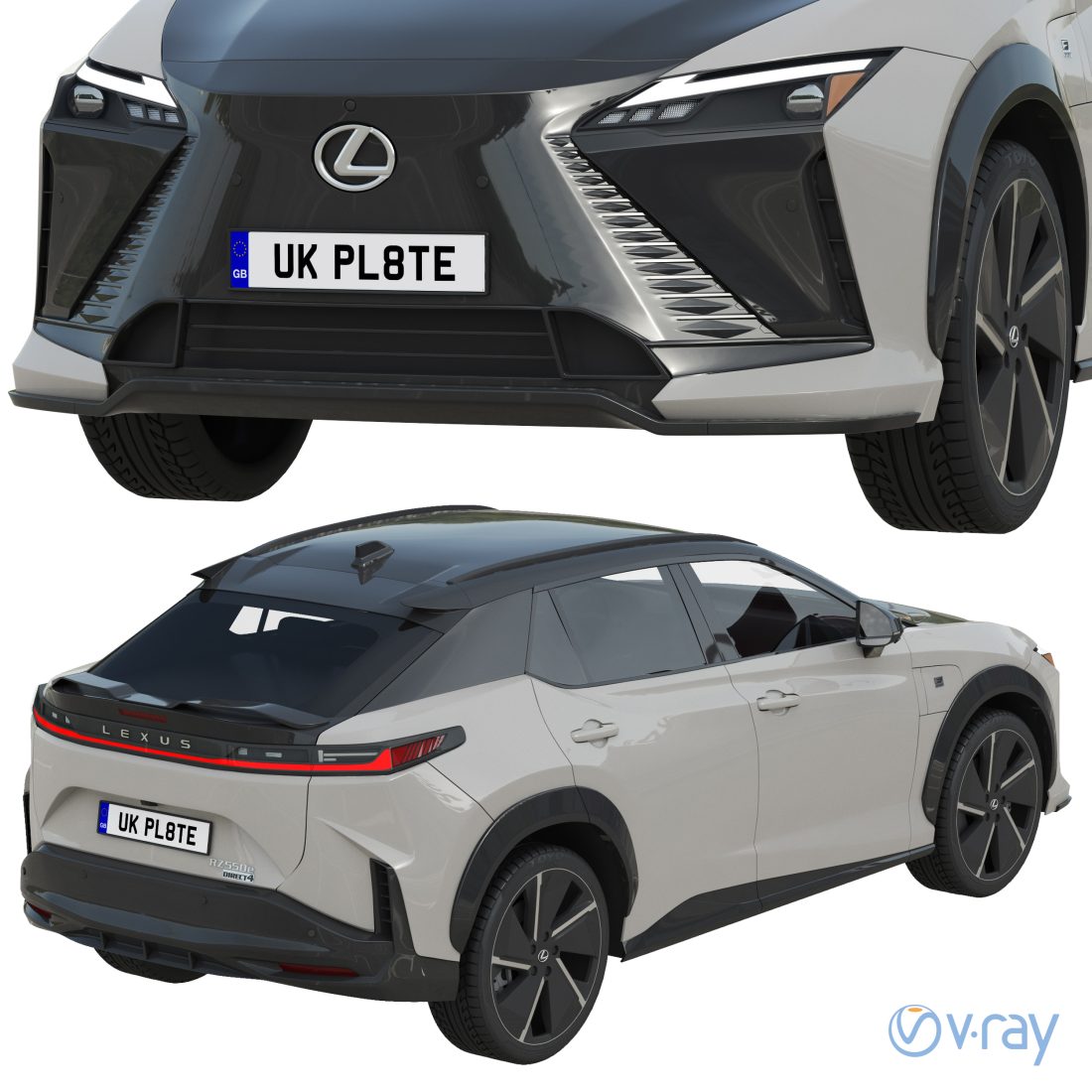 Lexus RZ 550e F-sport 2026 - 3D Model for VRay