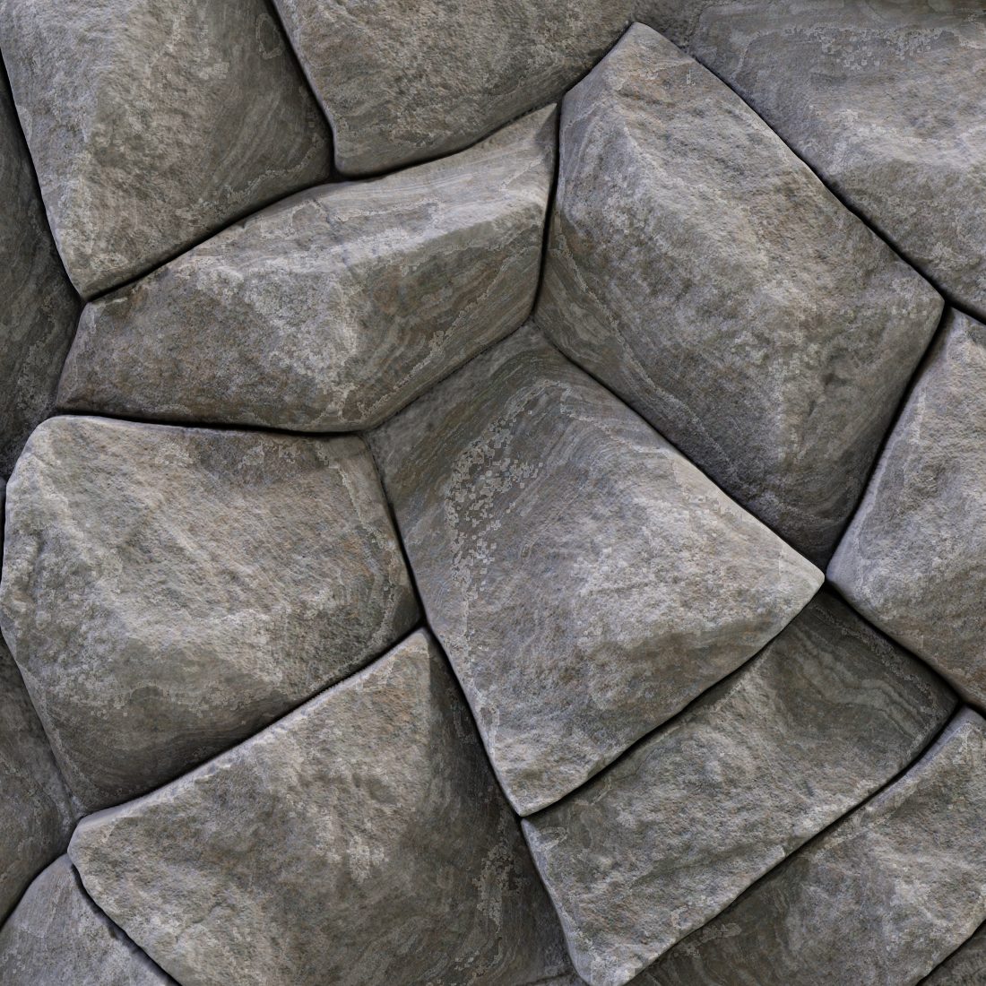 Stone Wall 28 (seamless) - 3D Model for VRay