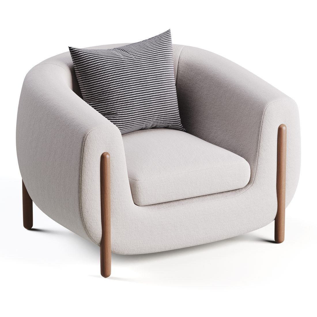 Lyla Chair Kerbey Ivory - 3D Model for Corona