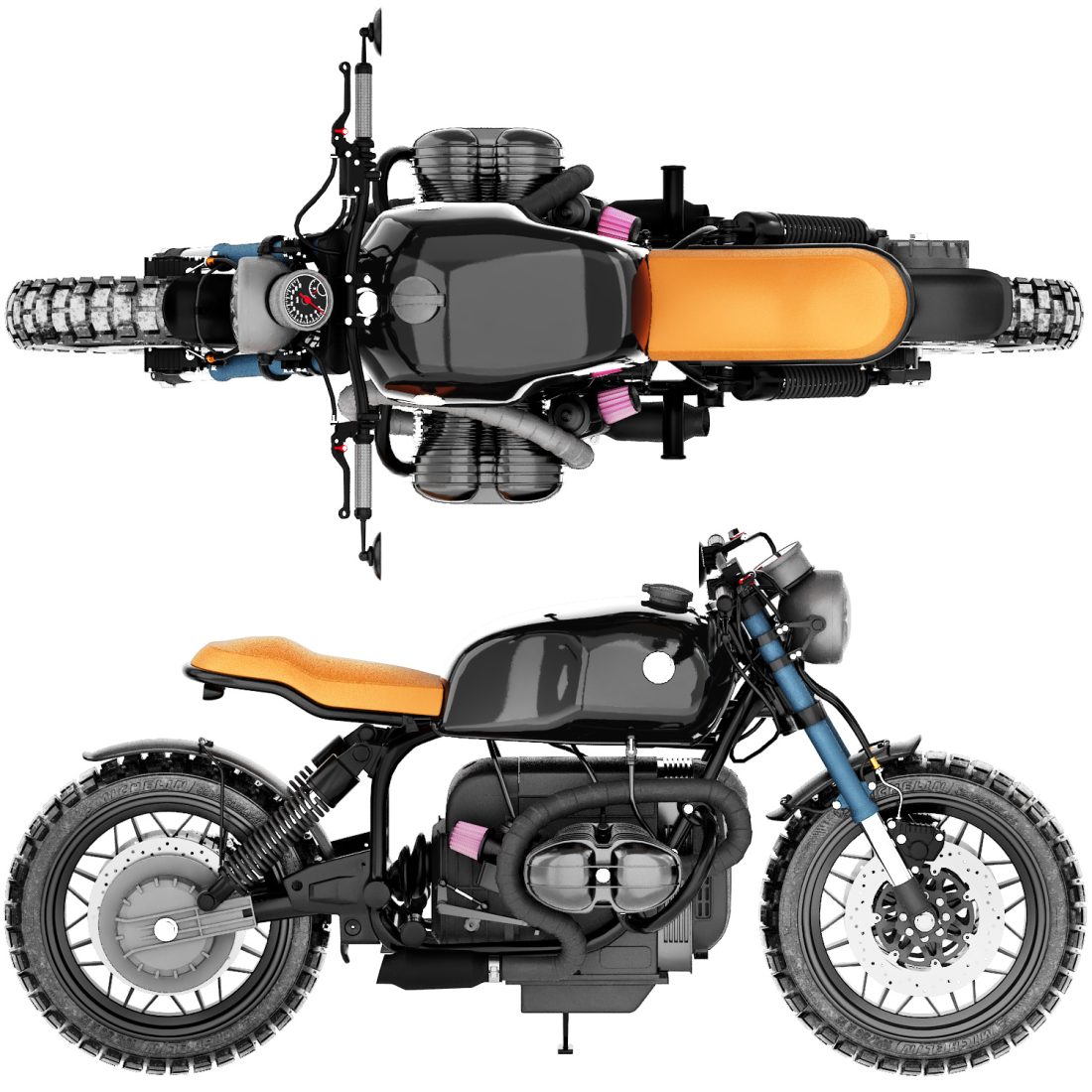 Black Motorcycle 3D Model for VRay, Corona | CGMood